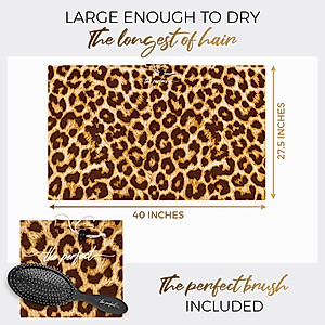 THE PERFECT HAIRCARE Microfiber Curly Hair Towel Wrap with Wet/Dry Brush - Fast Drying and Gentle Detangling for Women, Girls, Kids, Children - Great for Travel, Gifts and Hair Extensions