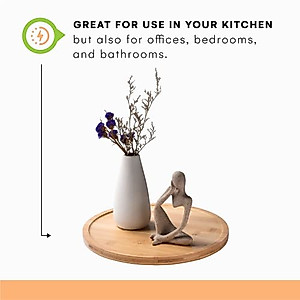 Prosumer's Choice Bamboo Lazy Susan Spinning Organizer Turntable - 10x10-Inch Revolving Condiment and Spice Rack - Multipurpose Rotating Bamboo Wood Organizer for Kitchen Countertop or Bathrooms