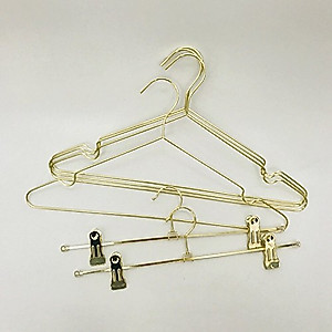 30Pack Koobay 13.7" Gold Shiny Metal Heavy Duty Clips Pants Hangers Trousers with Swivel Hook