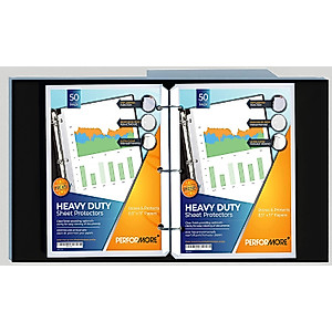 50 Sheet Protectors, Heavy Duty 8.5 X 11 Inch Clear Page Protectors for 3 Ring Binder, Plastic Sheet Sleeves, Durable Top Loading Paper Protector with Reinforced Holes, Archival Safe