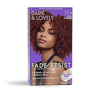 SoftSheen-Carson Dark and Lovely Fade Resist Rich Conditioning Hair Color, Permanent Hair Color, Up To 100 percent Gray Coverage, Brilliant Shine with Argan Oil and Vitamin E, Rich Auburn