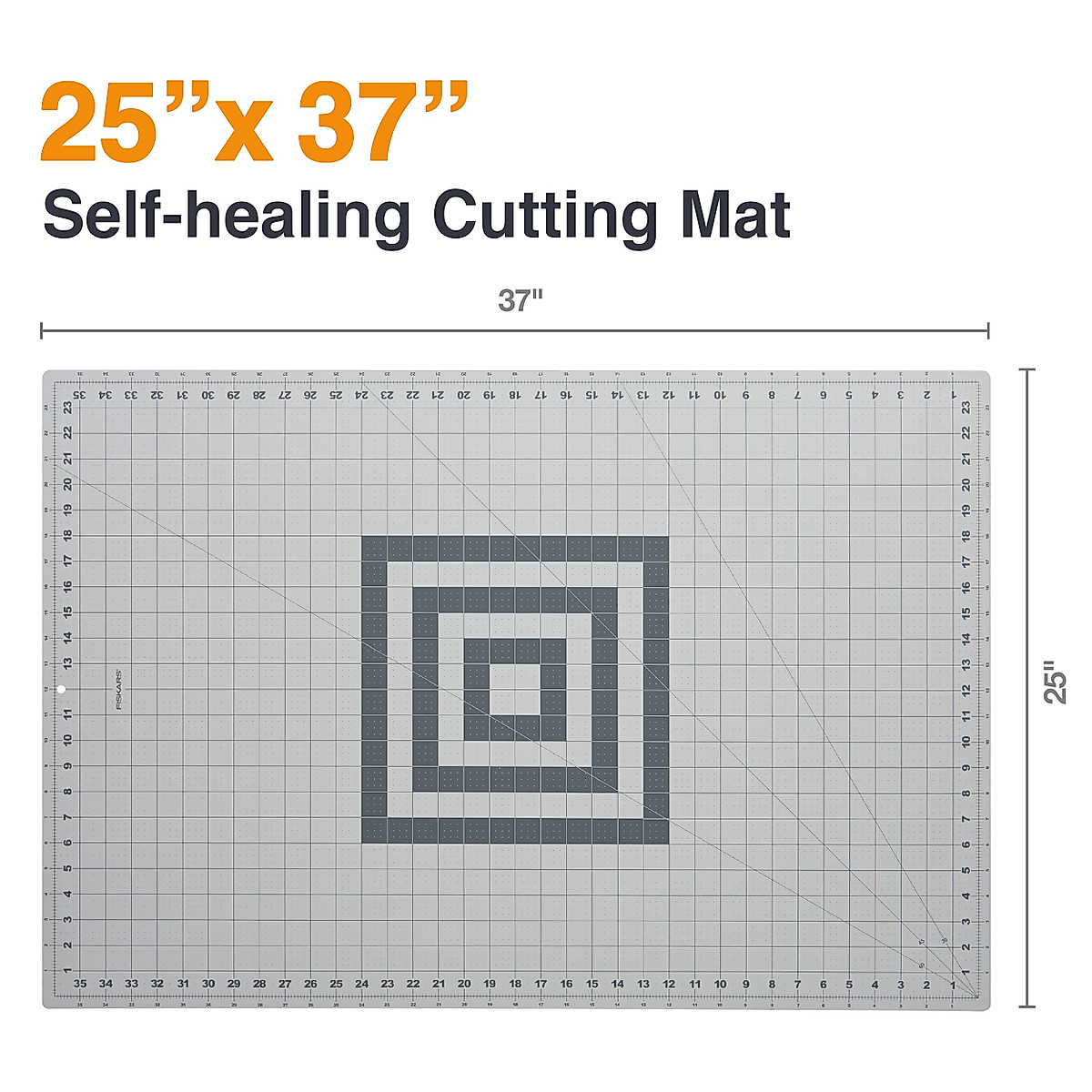 Fiskars Self Healing Cutting Mat with Grid for Sewing, Quilting, and Crafts + Fiskars SoftGrip Detail Craft Knife