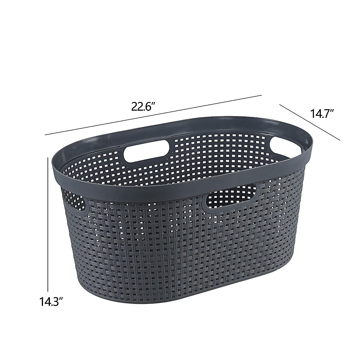 Julyeen 4 Packs Plastic Laundry Clothes Baskets Bins, 40L Large Storage Laundry Hamper (Grey)