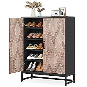 LITTLE TREE Shoe Storage Cabinet for Entryway, Modern Shoe Organizer Cabinet with Removable Shelves for 16-20 Pairs