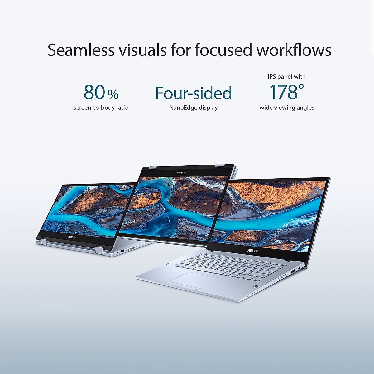 ASUS Chromebook Flip CX3, 14" Touchscreen FHD NanoEdge Display, Intel Core i7-1160G7 Processor, 512GB SSD, 16GB RAM, Garaged Stylus, Backlit Keyboard, Wi-Fi 6, Chrome OS, AI Blue, CX3400FMA-DH762T-S