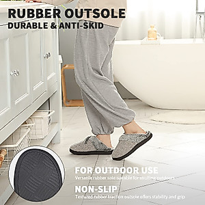 Homitem Fuzzy Slippers for Women Indoor and Outdoor Fluffy Bedroom House Shoes with Arch Support Memory Foam Winter Warm Ladeis Cute Comfy Cozy Grey Size 9-10