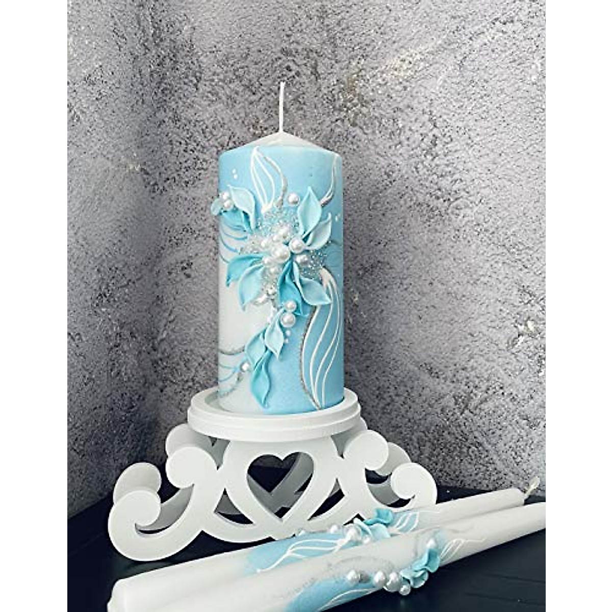 Magik Life Unity Candle Set for Wedding - Wedding Accessories for Reception and Ceremony - Decorative Pillars Teal