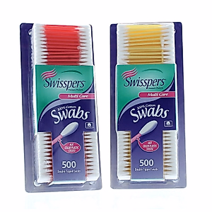 Swisspers Double Tipped Cotton Swabs 500 ea (Pack of 2)