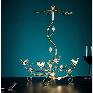 CicodonaGift Wine Rack and Wine Glass Holder-Hold 2 Wine Bottles and 6 Glasses-Perfect for Home Kitchen Decor & Kitchen Storage Rack