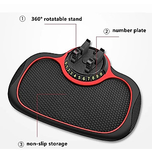 TTEDMO Multifunction Car Anti-Slip Mat Auto Phone Holder,Multi Function Phone Holder for Car (Blue)