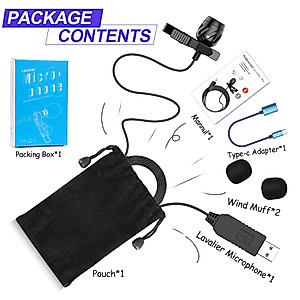 KMAG USB Lavalier Microphone, Lapel Microphone for Computer, USB-C Clip On Mic for YouTube, Recording, Podcasting, Gaming, Interview Omnidirectional Condenser Mic for PC, Laptop, Mac, Smartphone