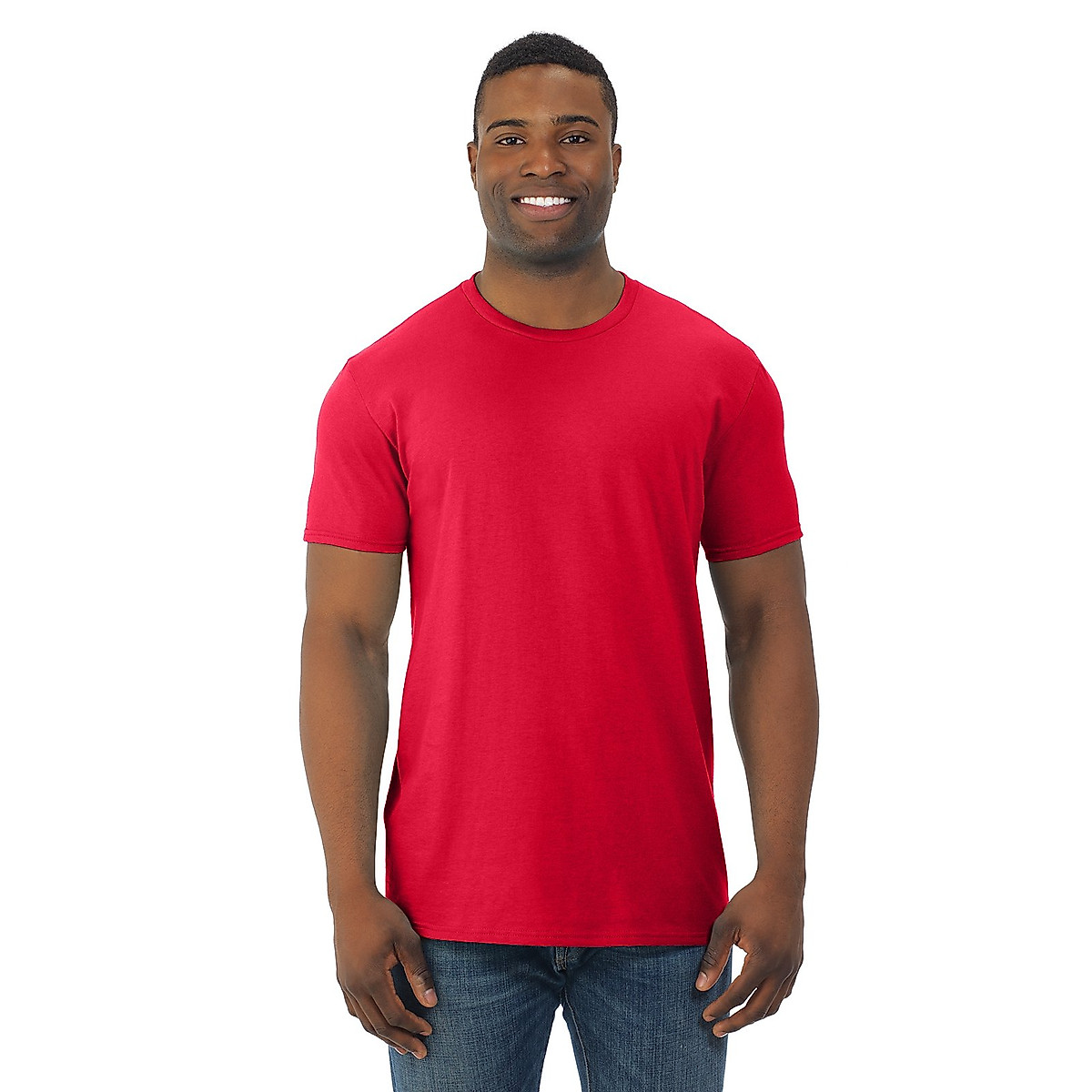 Fruit of the Loom Mens Cotton Jersey Crew T-Shirt (SF45R) Fiery red l