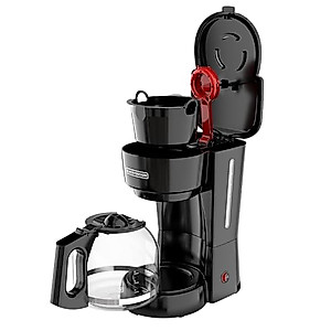BLACK+DECKER 12-Cup Coffee Maker with Easy On/Off Switch, Easy Pour, Non-Drip Carafe with Removable Filter Basket, Black