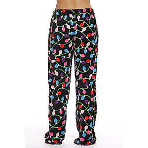 6339-10122-L Just Love Women's Plush Pajama Pants - Petite to Plus Size Pajamas,Black - Light Up,Large