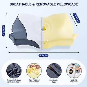 FAIORD Memory Foam Cervical Neck Pillows, Cervical Pillow for Neck and Shoulder Pain Relief, Orthopedic Ergonomic Contour Back Support Pillow for Side, Back & Stomach Sleepers with Cooling Pillowcase
