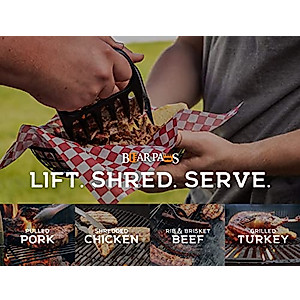 Bear Paws Meat Claws - The Original Meat Shredder Claws, USA Made - Easily Lift, Shred, Pull and Serve Meats - Ultra-Sharp, Ideal Meat Claws for Shredding Pulled Pork, Chicken, Beef and Turkey - Red