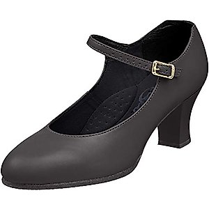 Capezio Student Footlight Character Dance Shoes, Professional Dance Shoes For Women With Non-Slip Heel, Leather Upper & Comfortable Design, Stylish & Supportive Character Shoe - Black, Size 10