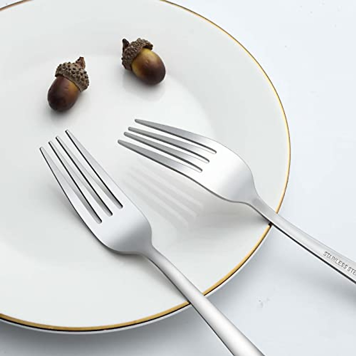 Gymdin 24 Pieces Dinner Forks, Forks Silverware(8 inches), Silverware Forks, Food Grade Stainless Steel Flatware Forks, Mirror Polished & Dishwasher Safe, Using for Home, Restaurant or Kitchen