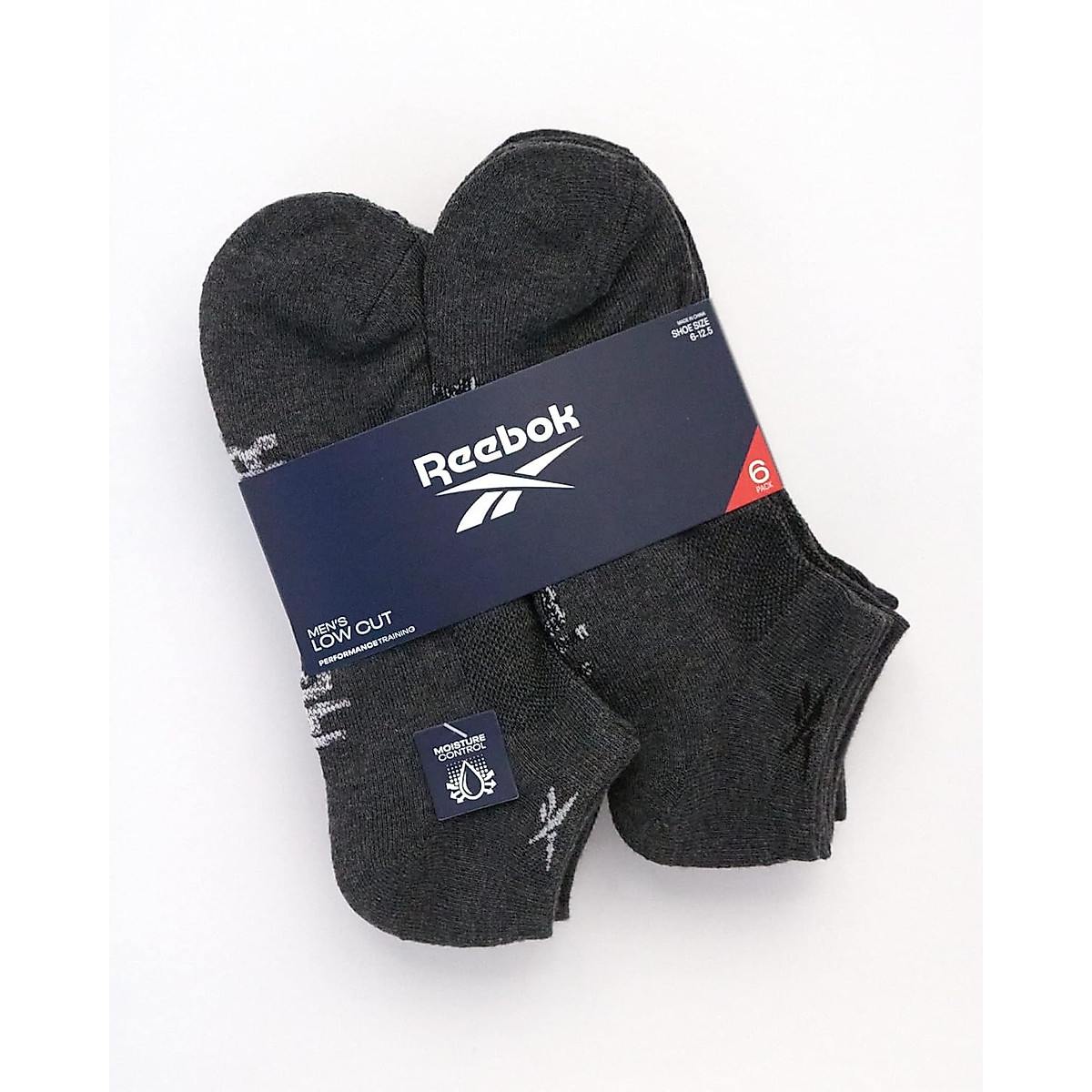 Reebok Men’s Low Cut Socks – 6 Pack Basic Cushion Low Cut No Show Socks for Men - Men's Athletic Socks (Size: 6-12.5), Size 6-12.5, All Grey