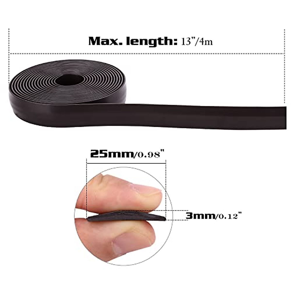 Housolution Boundary Marker, 13 Feet Magnetic Boundary Markers Strip Woks for Neato Robotic Vacuum Cleaner, Alternative Accessory Tapes with 3M Sticker, Black