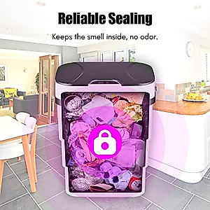 PENCHEN Auatic Toucess Infrared Motion Sensor Trash Can 3-Layer Folg Garbage Can Max. 9.5L ty Built-in Battery with USB Charging Cable