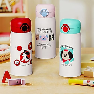 IRNATO Family Size Thermos Mug 316 Stainless Steel With Handle, Leak-proof, Can Be Freely Matched With Family Combinations, Cute Pet Logo, Easy To Carry, Full Of Flowers And Cute Pets12OZ,20OZ,40OZ