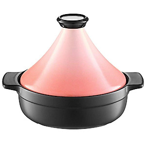 MYYINGBIN Moroccan Tagine Ceramic Micro Pressure Cooker with Tapered Lid Easy to Clean Suitable for Oven Microwave Gas Stove, Pink
