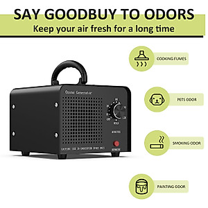 Medvoe 0zone Generator 30000mg - 0zone Machine for Car/Home/Smoke/Pet Odor, Black