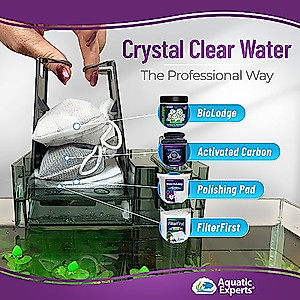 Aquatic Experts Aquarium Polishing Filter Pad, Aquarium Filter Pad, Aquarium Filter Floss for Fish Tank Filters, Water Polishing Pad for Aquarium Filters (100 Micron, 24" x 36" - 1 Pack)