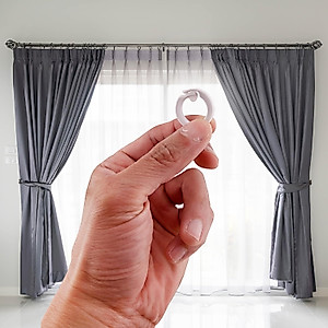 Amazing Drapery Hardware Premium Plastic Roman Shade Split Rings, 50 Pack - Premium White Finish, UV-Resistant - Versatile and Easy-to-Use for Window Valances and Shades