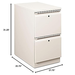 HON 18823RQ Flagship Mobile File/File Pedestal, Full Radius Pull, 22-7/8d, Light Gray