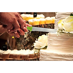 meizhouer 10Inch/12Inch Stainless Steel Cake Knife Plastic Handle Baking Pastry Spatulas Serrated Bread Knife Kitchen Baking Tool (12 inch)