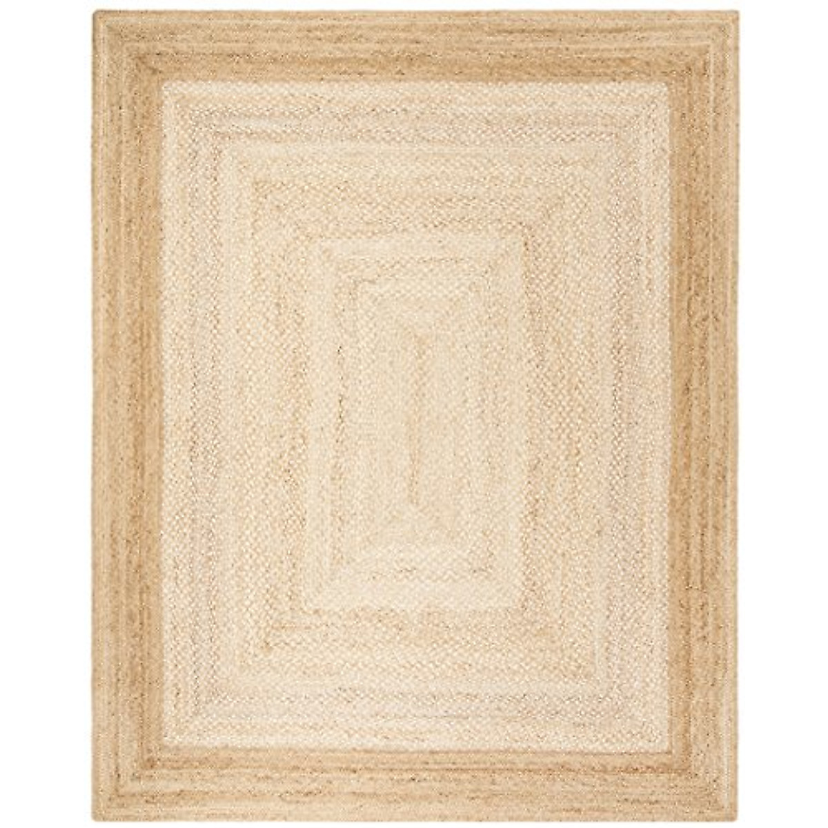 SAFAVIEH Natural Fiber Collection Area Rug - 10' x 14', Natural & Ivory, Handmade Farmhouse Boho Coastal Rustic Jute, Ideal for High Traffic Areas in Living Room, Bedroom (NF885B)