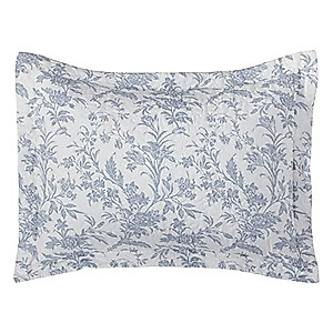 Laura Ashley Home - King Size Quilt Set, Cotton Reversible Bedding, Lightweight Home Decor for All Seasons (Amberley Blue, King)