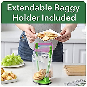 Kitchen Drawer Ziplock Bag Organizer with Foil Wrap Dispenser and Cutter | Bamboo Ziplock Bag Organizer for Drawer | Baggie Organizer Compatible with Snack, Slider, Quart, Gallon, Sandwich Bag Sizes