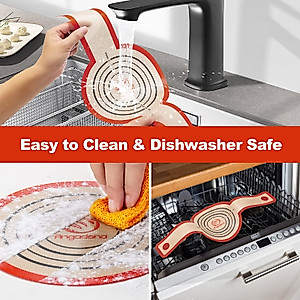 Silicone Bread Sling Dutch Oven - Best Japan Silicone. Non-Stick & Easy Clean Reusable Silicone Bread Baking Mat. With Extra Long Handles Bread Baking Sheet Liner, 2 Brown Set for Transferable Dough