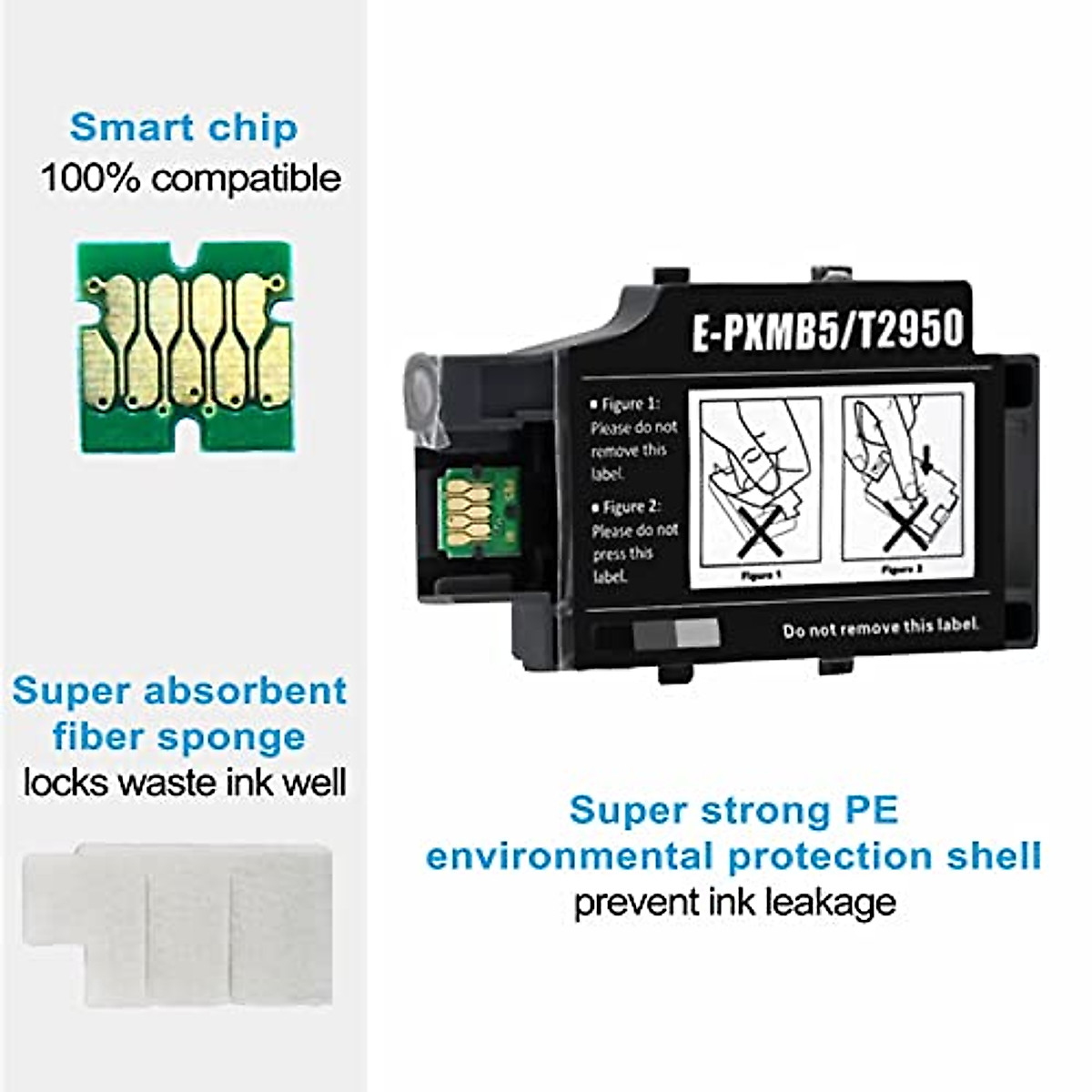 LiTuhorse Remanufactured T295000 Ink Maintenance Box T2950 for WF 100 WF100 EC-C110 EC C110 Inkjet Printer and Work with Workforce WF-100 Ink Cartridges 5 Pack