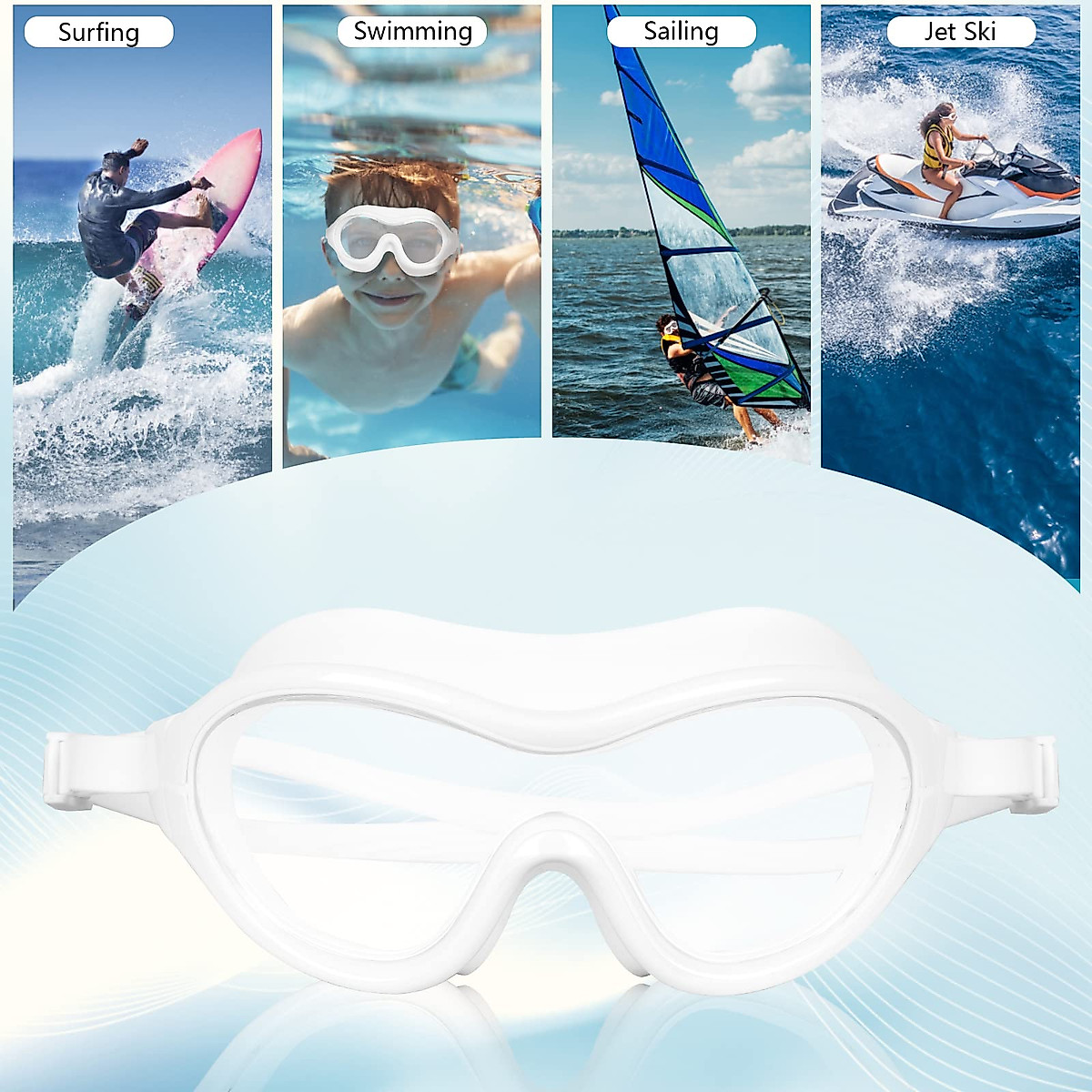 Zsling Swim Goggles,G1 SE Swimming Goggles Anti-fog for Men Women Adults Youth Anti Fog No Leak Clear Wide Vision Goggles for Eyelash Extensions (Clear Lens Black Frame)