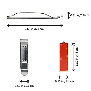 BORING PRODUCT Attachable Pocket Clip 2 Pack for Smartphones GPS Walkie-Talkie Hip Clip Phone Clip for Belt Holster Stainless Steel Adhesive Accessories