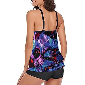 B2prity Tankini Top for Women Swimwear Top Only Tummy Control Bathing Suits Modest Swimsuits Blouson Swim Tank Top No Bottom