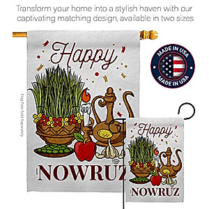 Iranian New Year Garden Flag Home Decor Banner Wall Art Patio Lawn Front Porch Room Decorations Small Outdoor Tapestry Yard Sign Celebration Persian New Year Christian Religion Day Holiday Made In USA