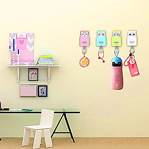 JUHOT Cute Cat Wall Hook, Fun Adhesive Kids Wall Hooks for Boy and Girl Room Bedroom Hanging Towel, Coat, Hat, Scarf, Cloth, Key, Bag, Belt, Toy and More [4-Pack]