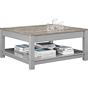 Ameriwood Home Carver Coffee Table, Gray & Home Carver TV Stand for TVs up to 60" Wide, Gray