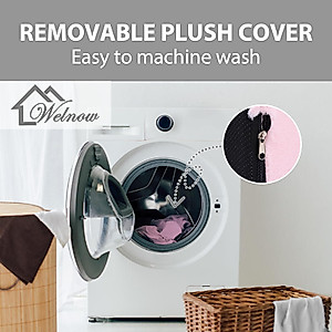 Welnow Kids Sofa Toddler Chair, High Back Children Couch with Side Pockets Kids Armchair with Removable and Washable Cover Carrying Handle Kids Read Sofa for Girl or Boy, Plush Pink