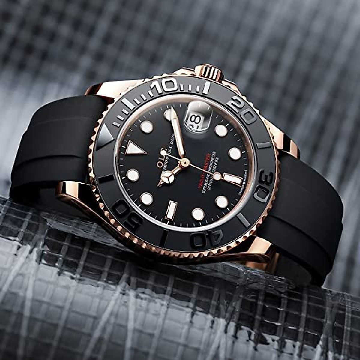 MCXGL Rubber Watch Band Compatible with Rolex Yacht Master Oysterflex Submariner GMT Daytona Strap Waterproof Bracelet Watch accessories 20mm