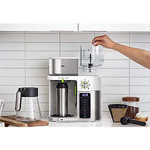 Braun MultiServe Coffee Machine 7 Programmable Brew Sizes / 3 Strengths + Iced Coffee & Hot Water for Tea, Glass Carafe (10-Cup), White, KF9150WH
