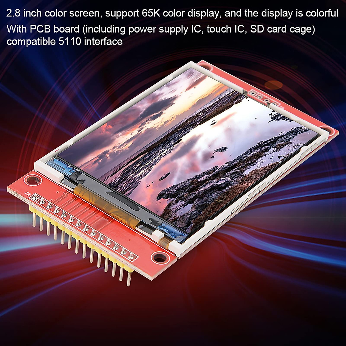 2.8 Inch ILI9341 240x320 5V/3.3V TFT SPI LCD Display Module Serial Port LCD Touch Panel Module Color Screen, Support 65K Color Display(Without Touch)