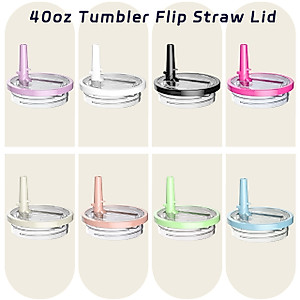 Miavers 2Pack 40oz Tumbler Flip Straw Lid Replacement suit for Stanley Quencher cup,leak proof and spill resistant tumbler lid, convenient Tumbler Cover applicable to Stanley 40oz tumbler (Beige)