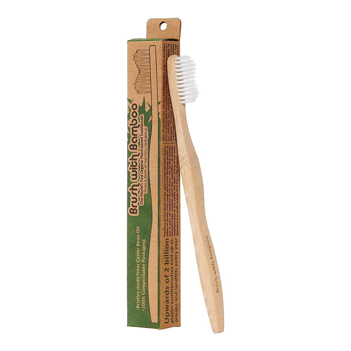 Brush with Bamboo Bamboo Toothbrush Adult/Kid Mixed Family 4-Pack