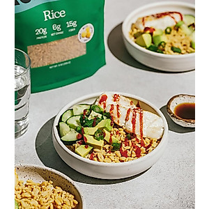 Kaizen Low Carb Keto Rice - Gluten-Free, High Protein (20g), Keto Friendly, Plant Based, Made with High Fiber Lupin Flour - 8 ounces (Pack of 3)